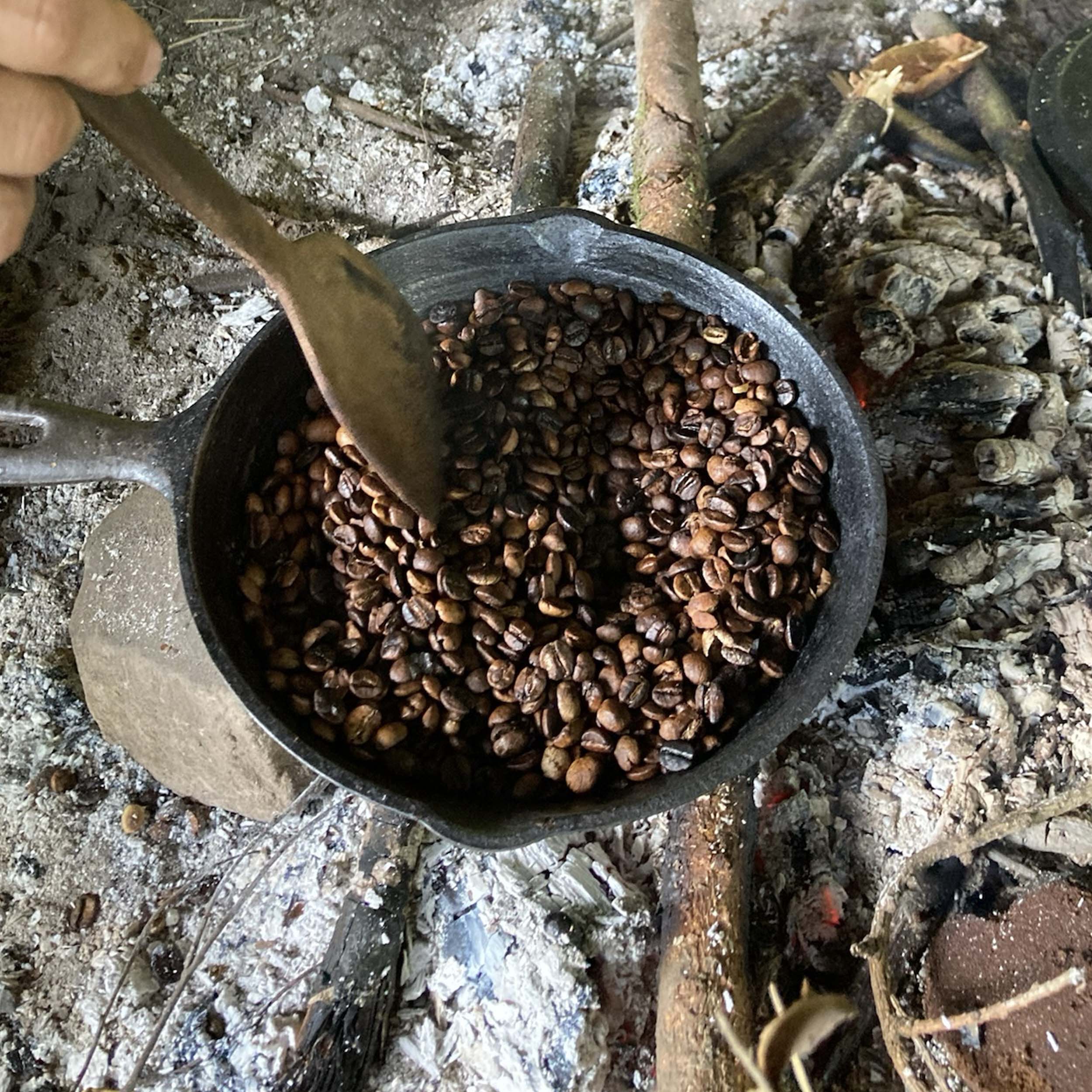 The Art of Roasting Coffee Beans Over an Open Wood Fire | Woodland Ways